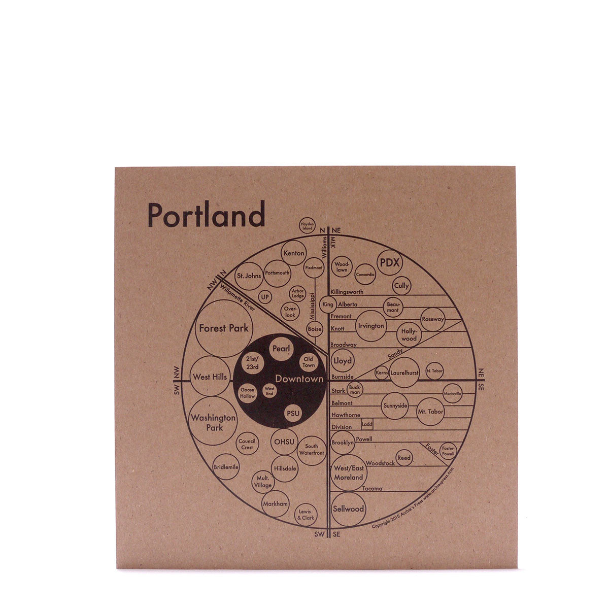 Portland Circle Map Of Neighborhoods 2008 Keyed Street Map Downtown