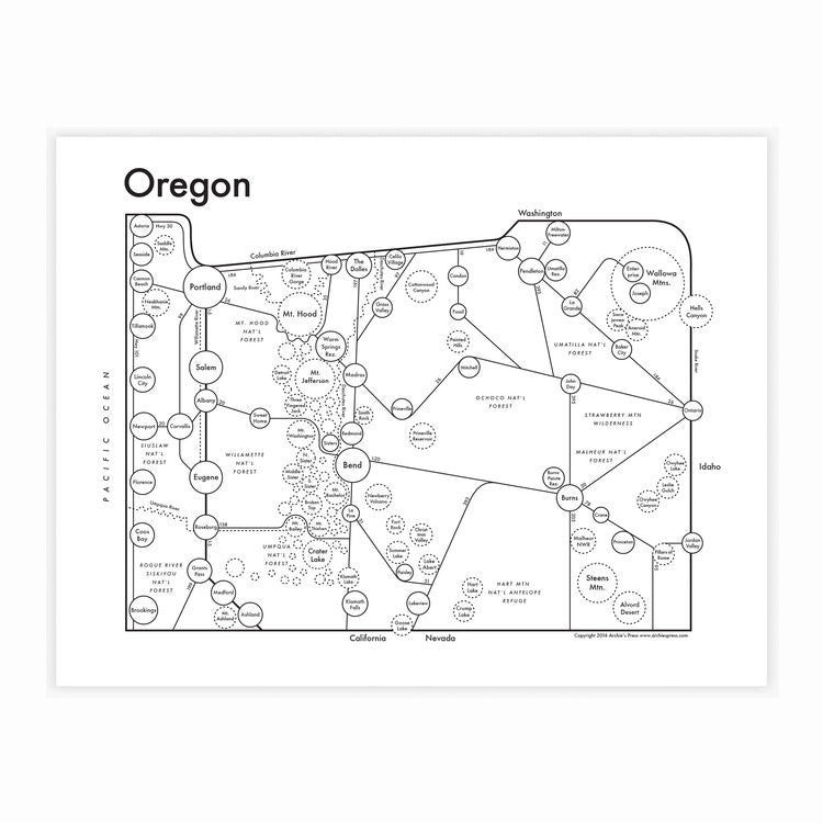 Oregon Map by Archie's Press – MadeHere